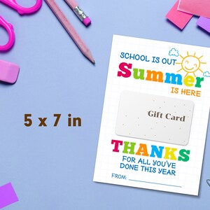 School is Out Summer is Here Gift Card Holder, End of School Gift ...