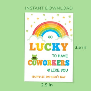 St. Patrick's Day Coworker Gift Tag: Team Appreciation (PDF) - Etsy