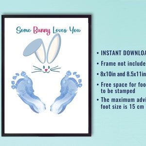 Some Bunny Loves You, DIY Easter Bunny Feet Print, Footprint Craft for ...