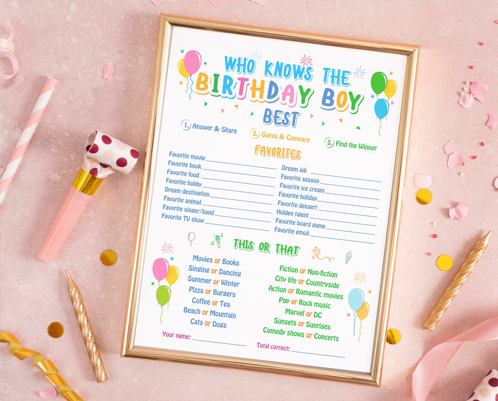 Who Knows the Birthday Boy Best, How Well Do You Know Questionnaire ...