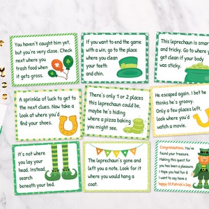Kids St Patrick's Day Scavenger Hunt, Leprechaun Trap Clue Cards ...