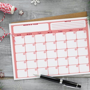 Blank Calendar, Printable Calendar, Desk Calendar 2025, Blank Template ...