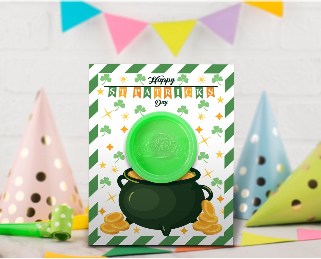 St. Patrick's Day Pot of Gold Play-doh Card Printable, Printable Class ...