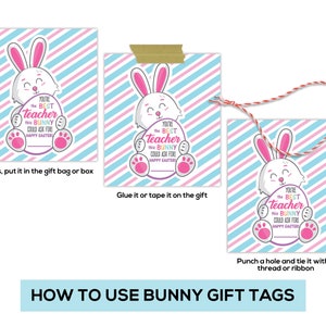 Easter Bunny Gift Tags, Teachers Appreciation Tag, Teacher Tag Bunny ...