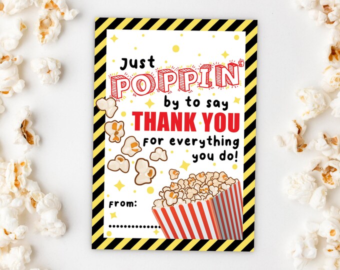 Printable/editable, You Make Us POP With Appreciation Popcorn Gift Tag ...