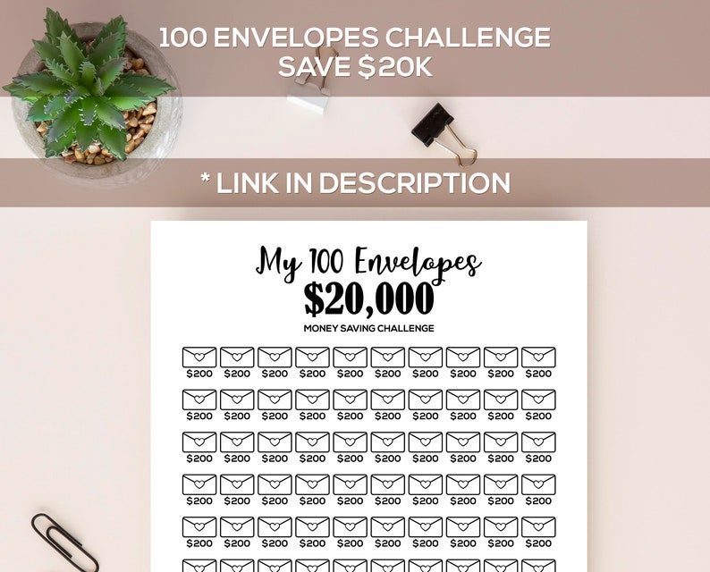 Envelope Saving Challenge Money Saving Tracker Printable 50 Etsy