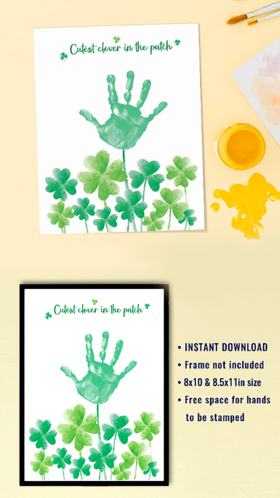 Cutest Clover in the Patch Handprint Art, St Patricks Day Crafts for ...