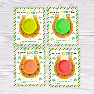 St. Patrick's Day Playdoh Cards, Printable Class St Patricks Day Play ...