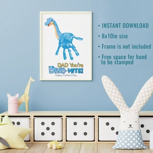 DIY Kids Dinosaur Handprint Art, First Fathers Day Gift From Son ...