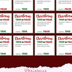 Christmas True or False Quiz, Christmas Facts True or False Game ...