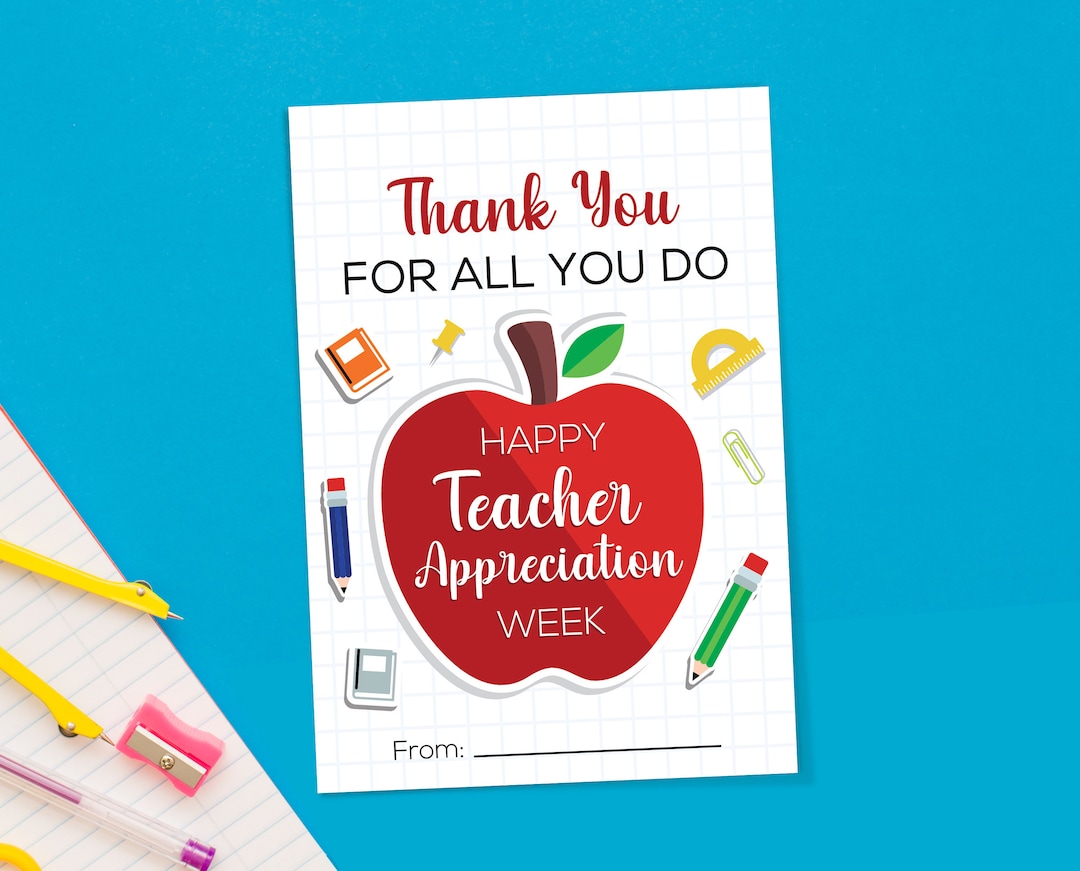 Thank You for All You Do, Teacher Appreciation Gift Tag, Teacher Thank ...
