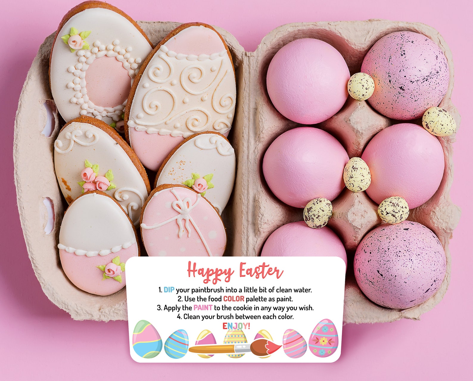 PYO Egg Carton Label Paint Your Own Cookie Easter Egg - Etsy