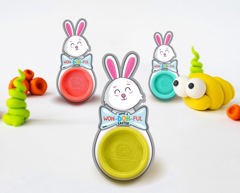 Easter Bunny Play-doh Gift Tag: Printable Non-candy Favor (PDF) - Etsy