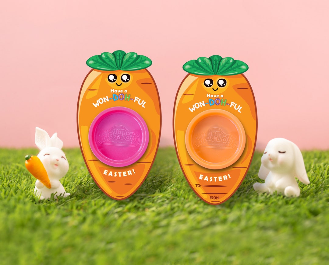 Easter Play-doh Cards Printable, Easter Carrot Playdoh, Easter Gift for ...