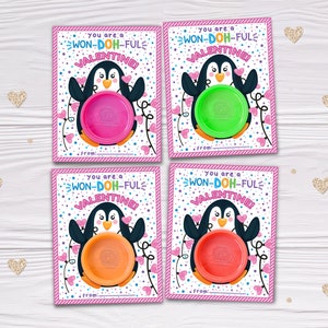 Penguin Valentines Day Cards, Playdoh Valentines, Classroom Valentines ...