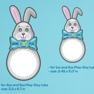 Easter Play-doh Gift Tag Printable, Easter Bunny Playdoh, Easter Gift ...