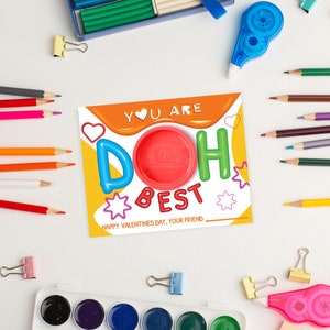 Play Dough Valentine Printable, Non-candy Valentine, Class Party ...