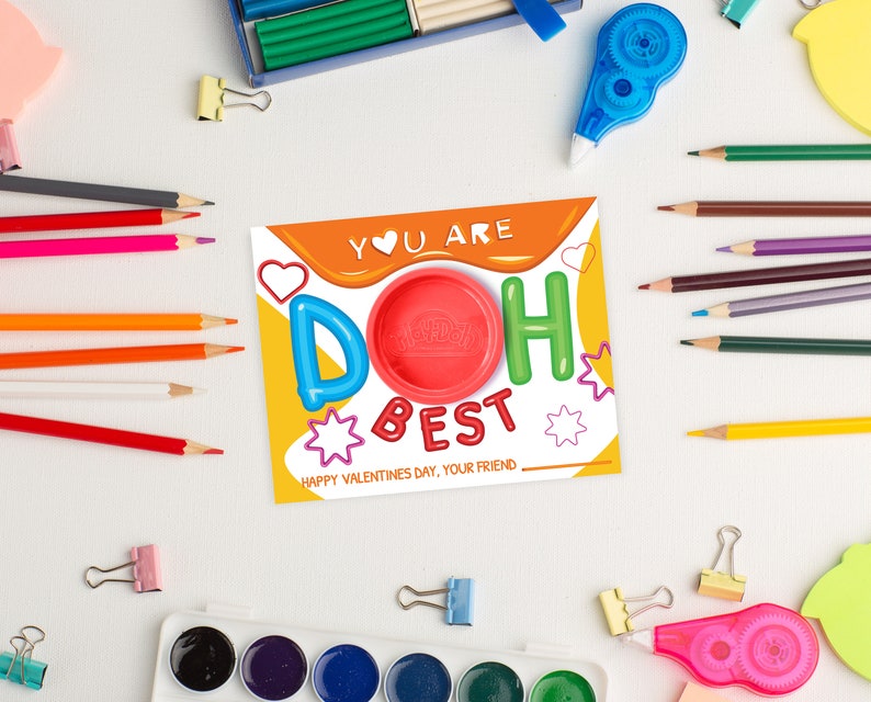Play Dough Valentine Printable, Non-candy Favor (digital Download) - Etsy