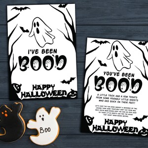 You've Been Booed Printable Card and Sign, Halloween Booed Neighborhood ...