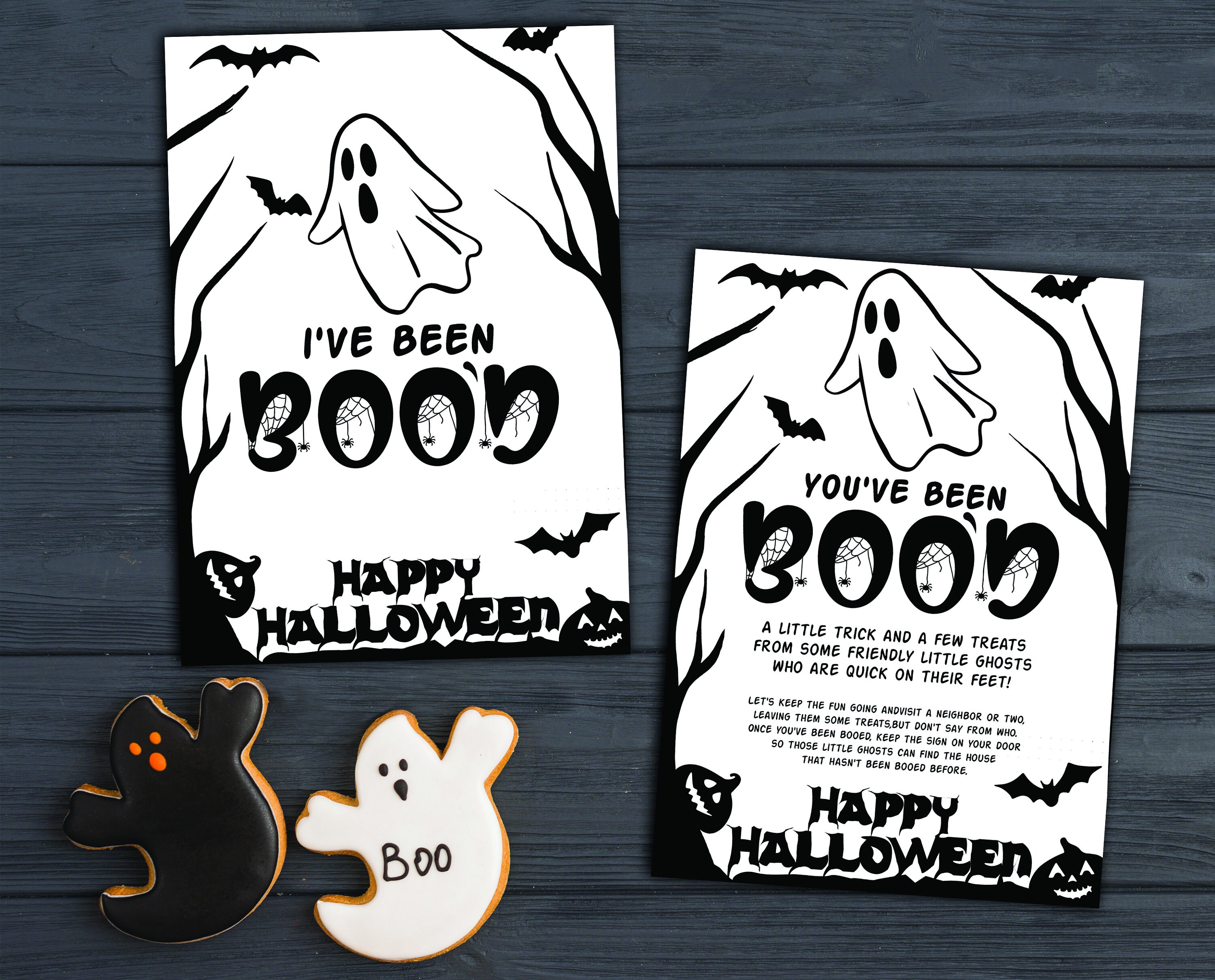 You've Been Booed Printable Card and Sign Halloween Booed - Etsy