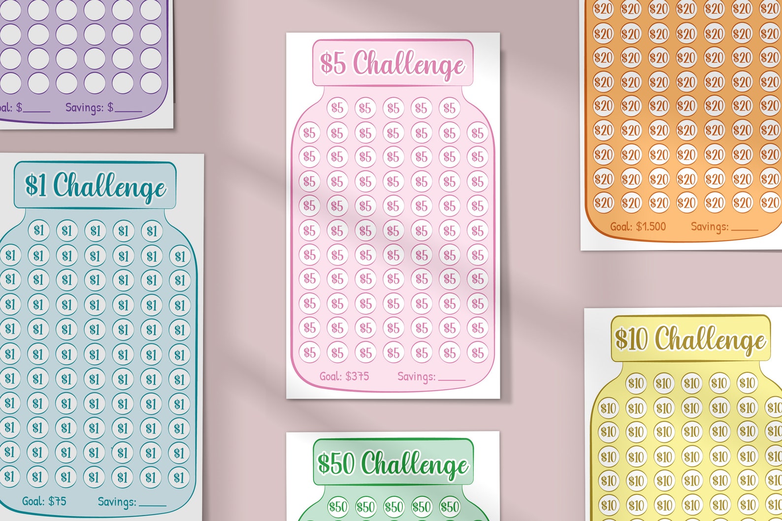 Printable Savings Challenge Cards for A6 Cash Envelopes A6 - Etsy