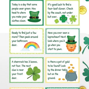 Kids St Patricks Day Scavenger Hunt, Leprechaun Trap Clue Cards, St ...
