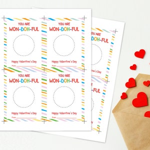 Valentine Playdoh Gift Tag, Wondohful Classroom Tags, Valentines Day ...