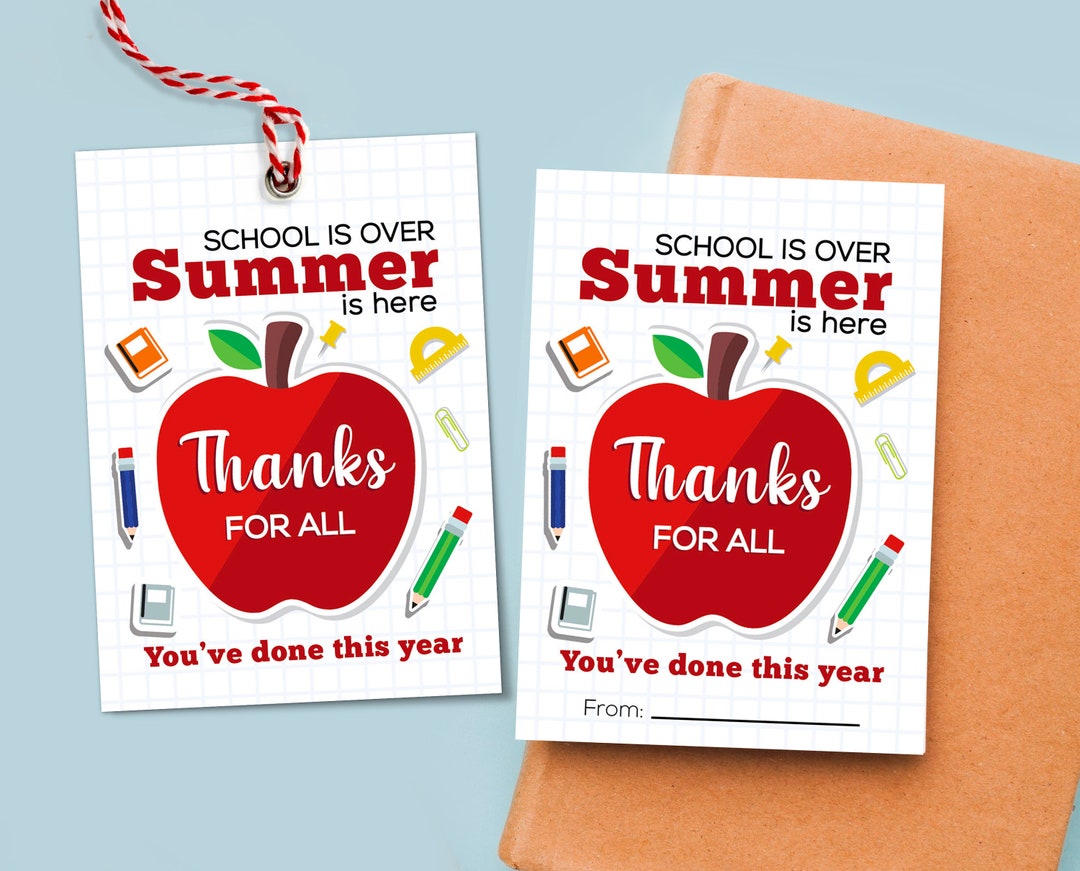 School is Out Summer is Here Tag, End of School Gift, Summer Teacher ...