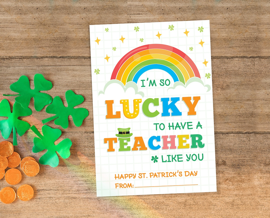 Teacher Appreciation Gift From Kids, Happy St. Patrick's Day Card ...