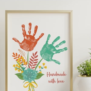 Mother's Day Flower Handprint Art, Birthday Gift Print, Teacher ...