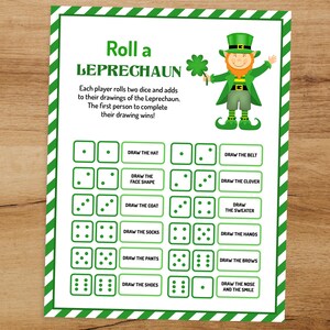 St Patrick's Day Roll a Leprechaun Dice Game (printable PDF) - Etsy
