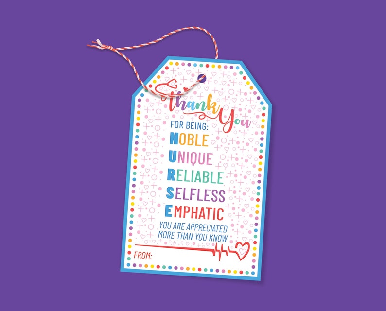 Nurse Appreciation Gift Tags Printable - Etsy