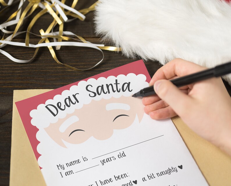 Letter to Santa Christmas Wish List Printable Santa Letter | Etsy