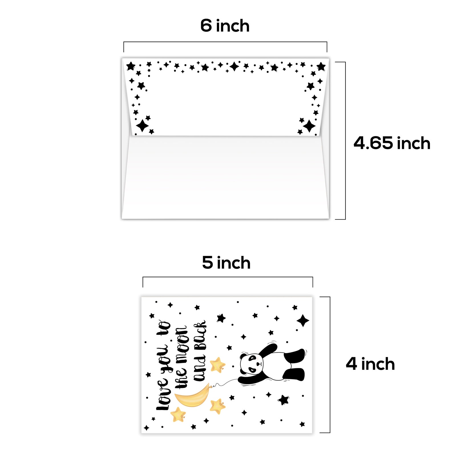 Cute Panda Card Printable I Love You to the Moon and Back - Etsy