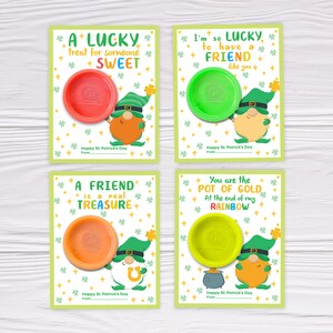 Gnome St. Patrick's Day Play-doh Cards Printable, Printable Class St ...