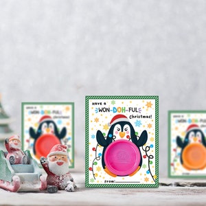 Christmas Play Doh Holder Penguin, Printable Holiday Class Gifts ...