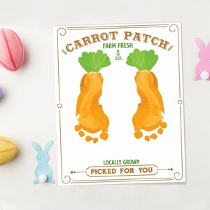 Carrot Patch Printable Sign, DIY Easter Carrots, Footprint Craft for ...