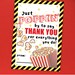 Popcorn Gift Tag Printable, Just Poppin by to Say Thank You Gift Tag ...
