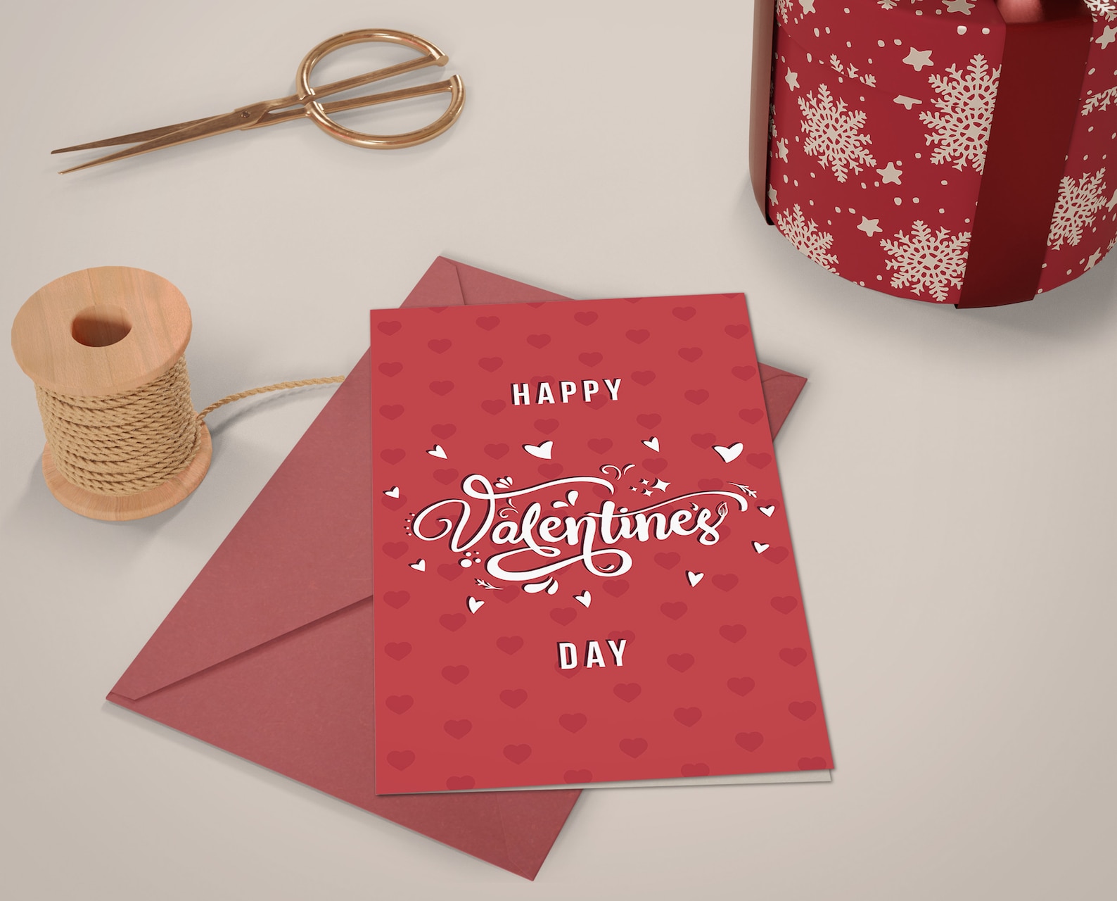 Red Happy Valentine's Day Cards Printable Heart - Etsy