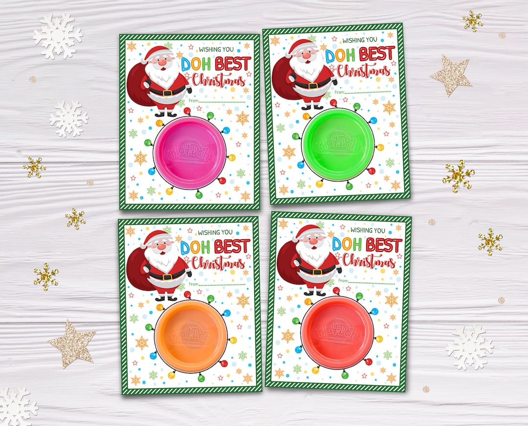 Printable Christmas Playdoh Gift Cards, Play-doh Christmas, Non-candy ...