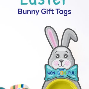 Easter Play-doh Gift Tag Printable, Easter Bunny Playdoh, Easter Gift ...