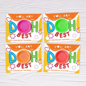 Play Dough Valentine Printable, Non-candy Valentine, Class Party ...