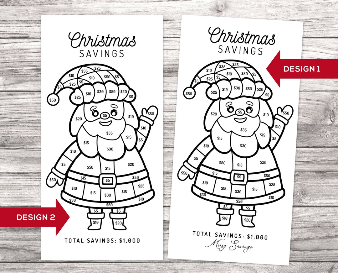 Christmas Savings Challenge Printable, Santa Savings Challenge ...
