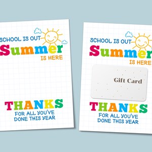 School is Out Summer is Here Gift Card Holder, End of School Gift ...
