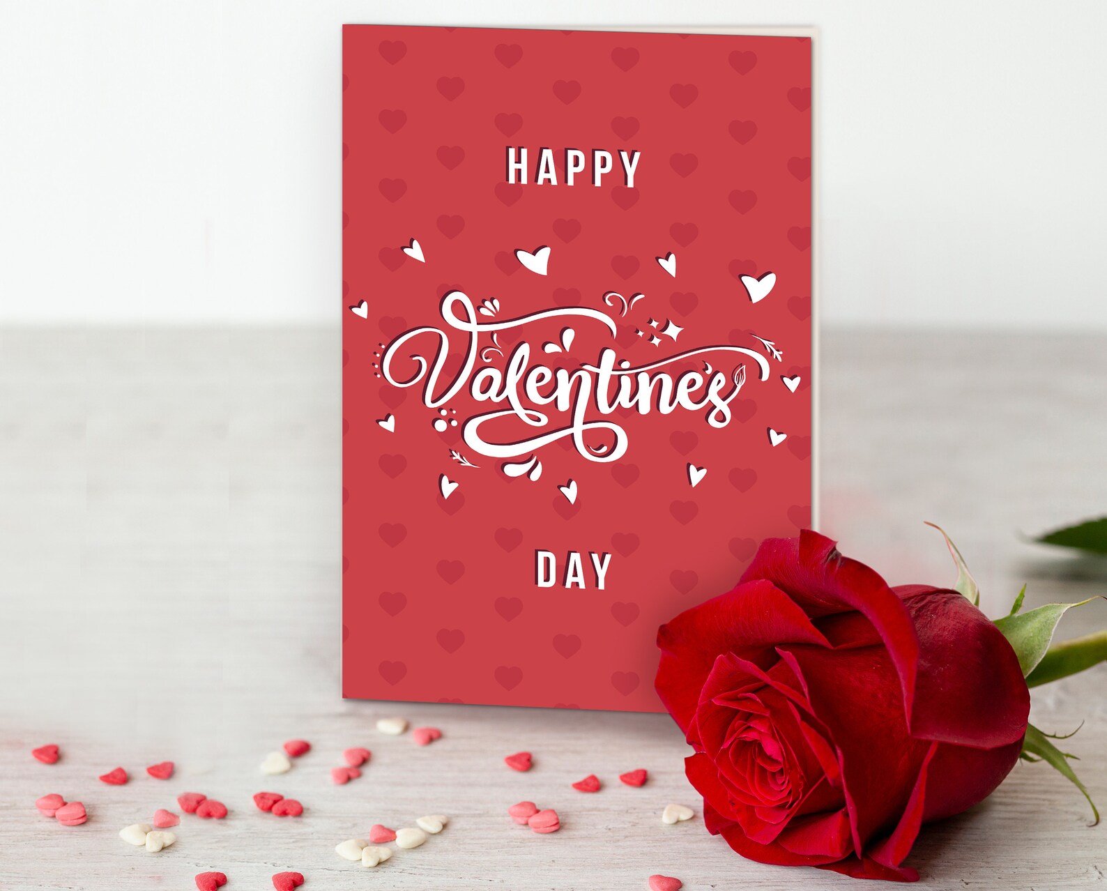 Red Happy Valentine's Day Cards Printable Heart - Etsy