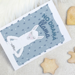 No Drama Llama Card, Funny Llama Card, Punny Llama Card, Birthday Pun ...