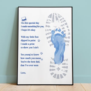 Baby Footprint Art, Fathers Day Craft, Dad Gift From Kids, Happy Father ...