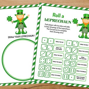 St Patrick's Day Roll a Leprechaun Dice Game (printable PDF) - Etsy
