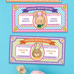 Easter Bunny Bucks Printable Coupons, Easter Egg Filler, Easter Coupons ...
