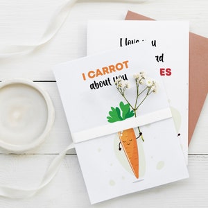 Cute Vegetable Pun Card Set, Foodie Love Cards, Birthday Cards for ...